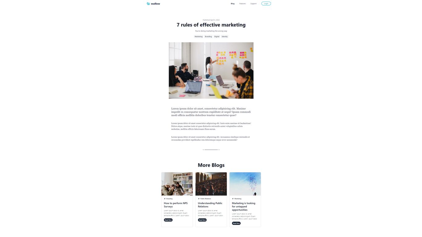 Blog Page Template Tailwindcss Component ComponentLand