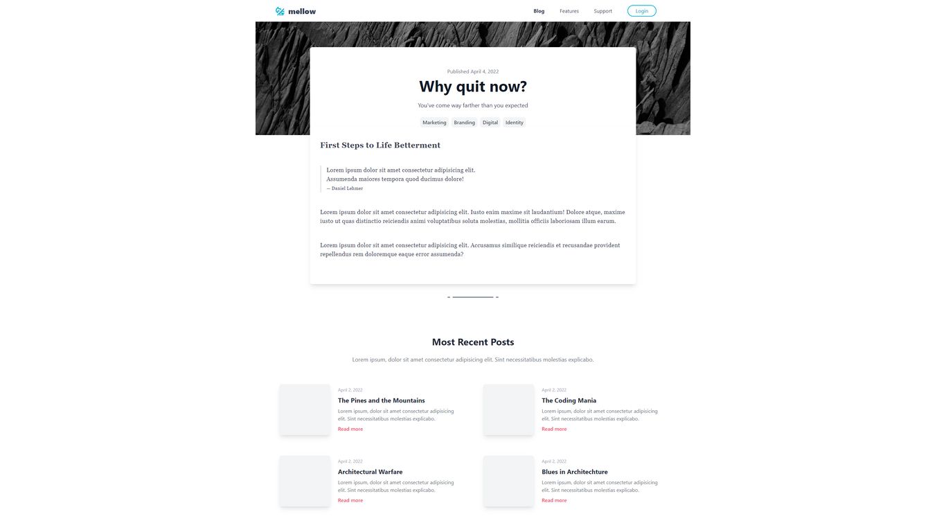 Blog Page Template Tailwindcss Component ComponentLand