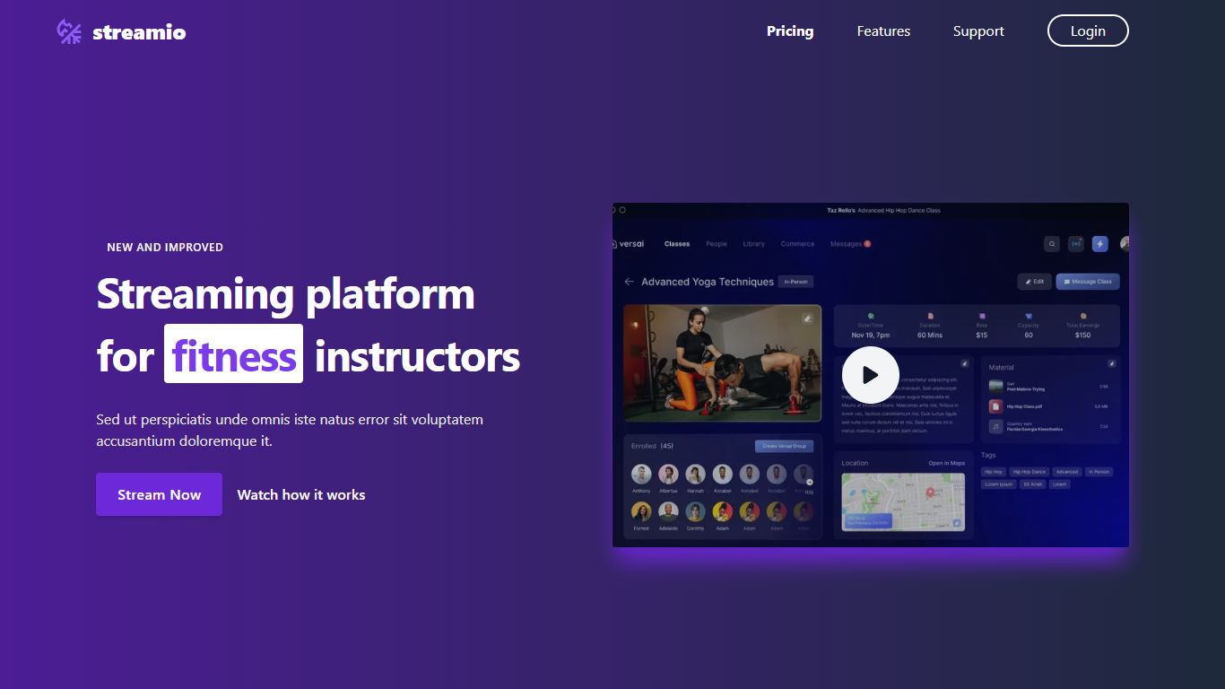 SaaS Hero Section Tailwindcss Component ComponentLand